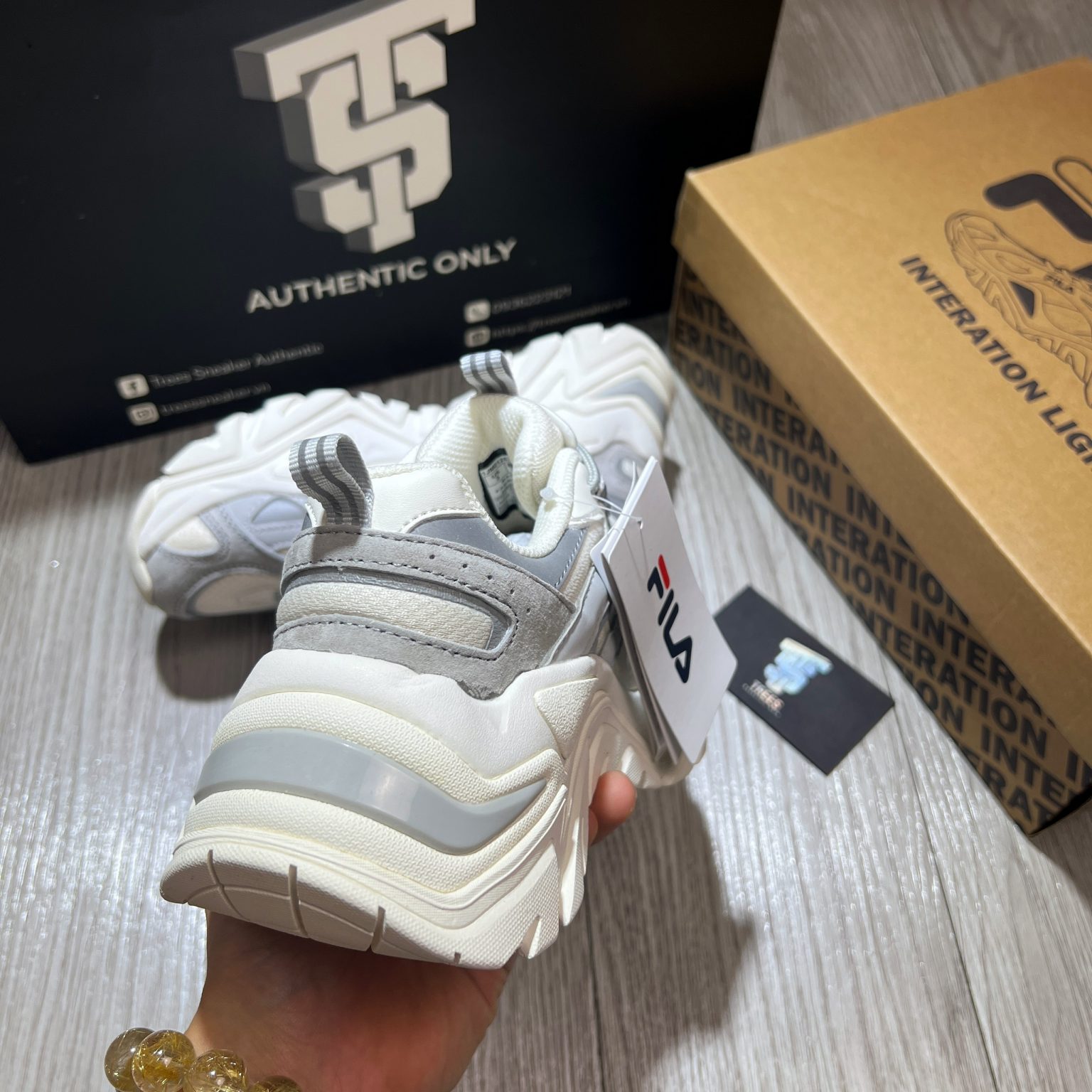 FILA INTERATION LIGHT GREY 1JM01283 050 Full Box Tag Chính Hãng - Trees ...