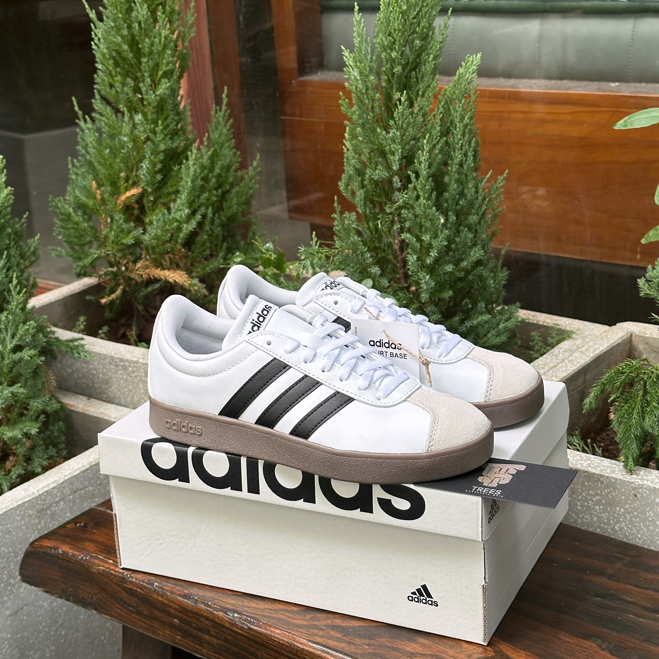[THANH LÝ SIZE 42] ADIDAS VL COURT BASE WHITE BLACK GUM ID3711 Full Box ...