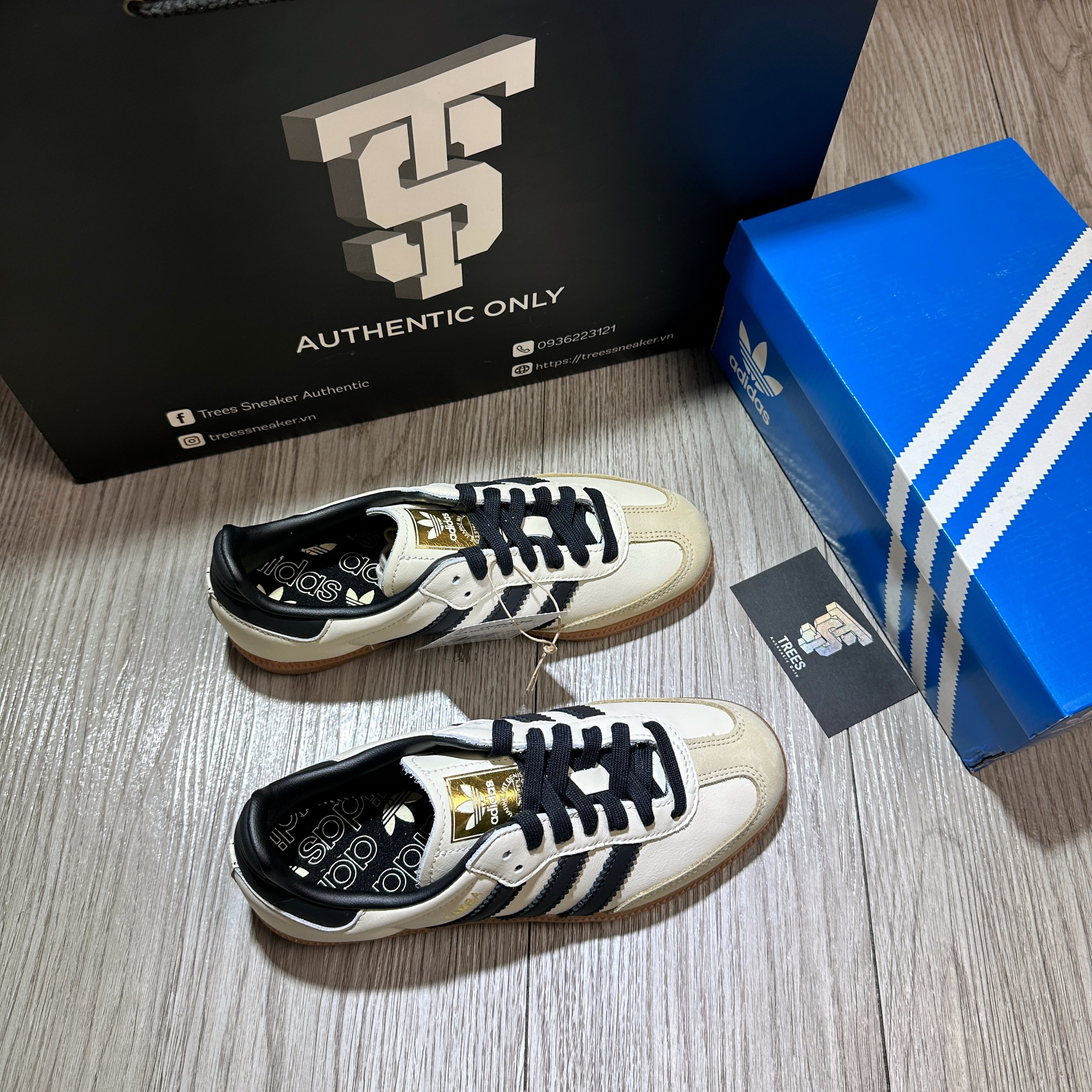 ADIDAS SAMBA OG CREAM WHITE BLACK STRATA ID0478 Full Box Tag Auth ...