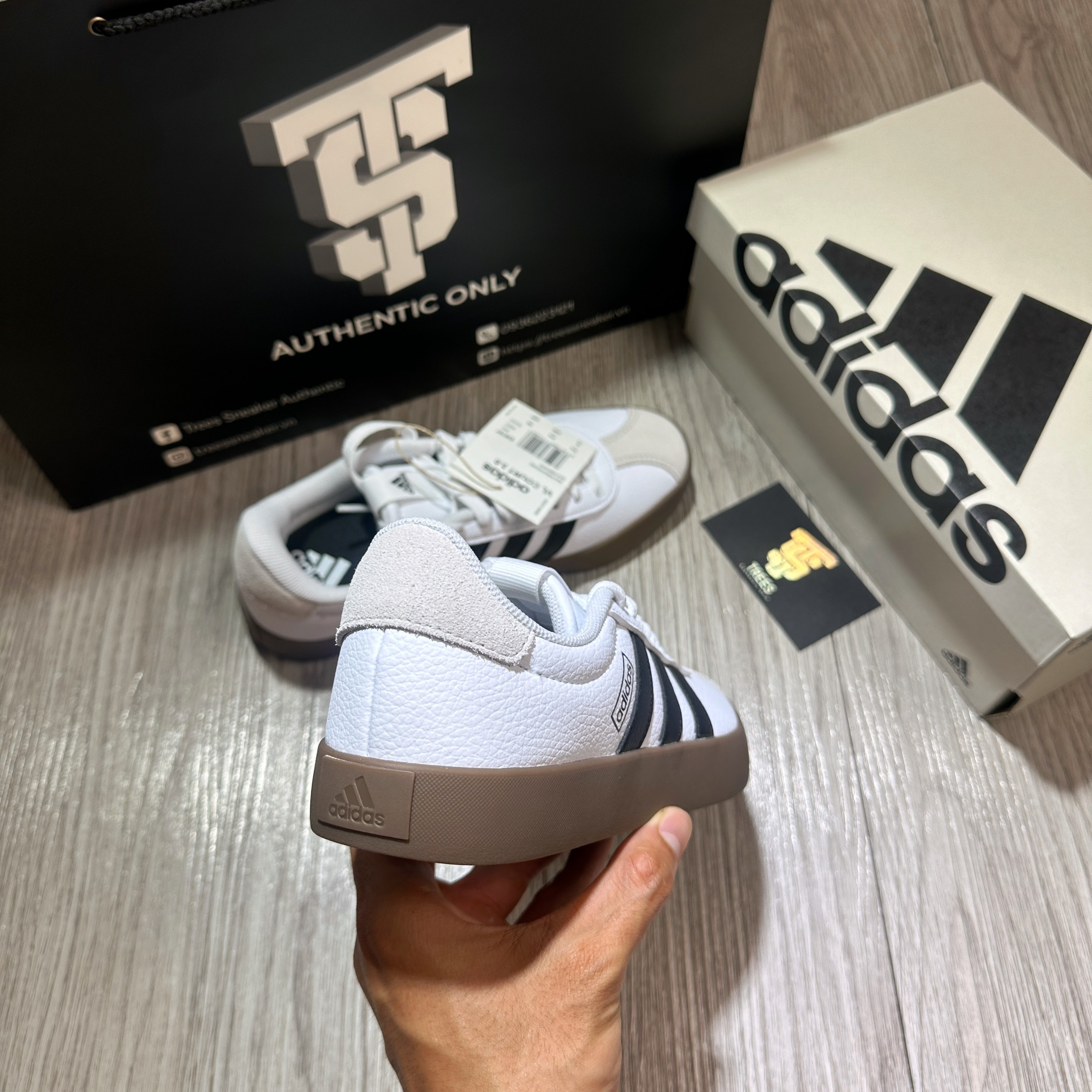 ADIDAS VL COURT 3.0 WHITE BLACK ID8797 ID6285 Full Box Tag Auth - Trees ...